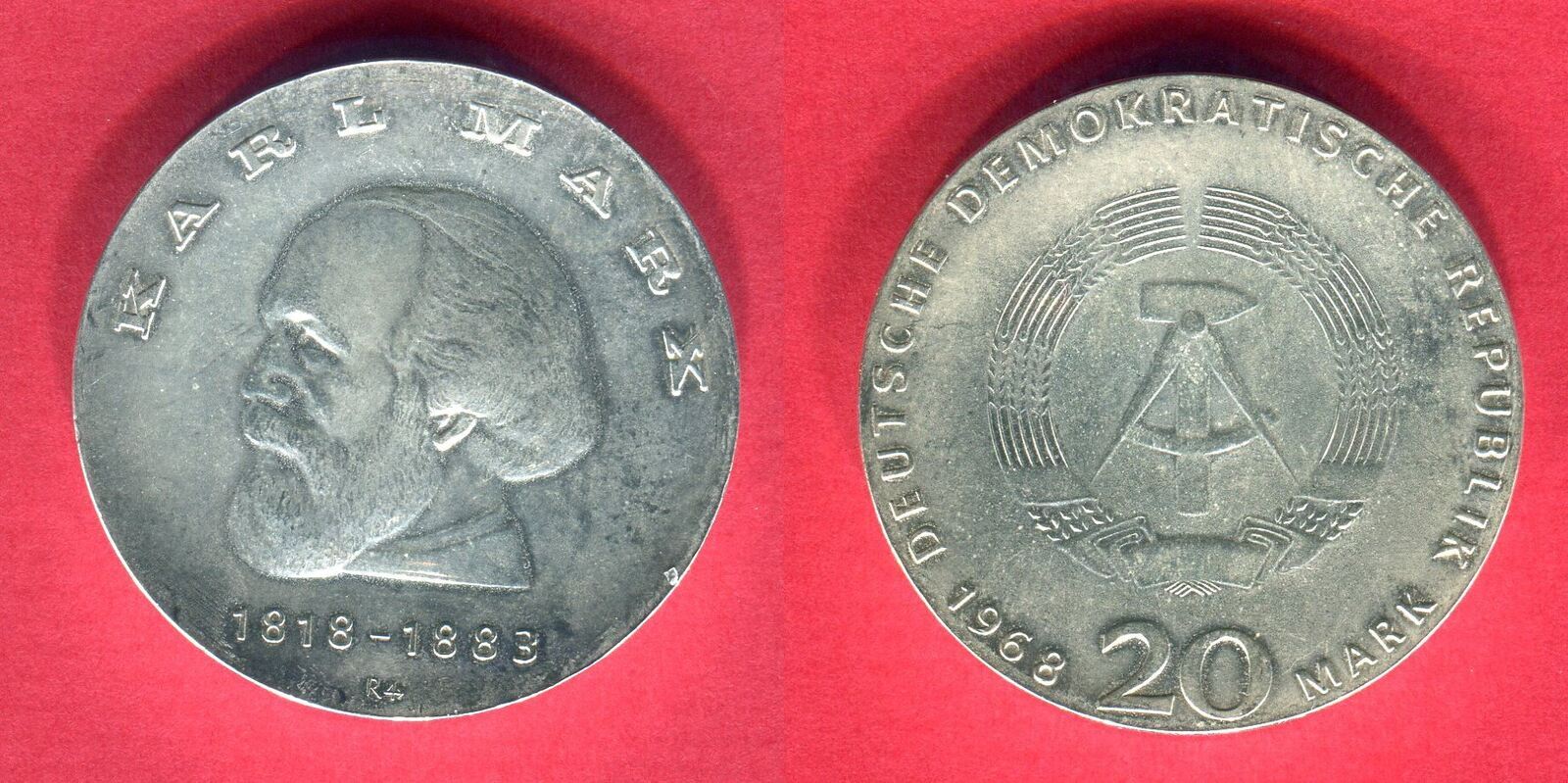 Deutsche Demokratische Republik 20 Mark Gedenkmünze 1968 Gedenkmuenze ...