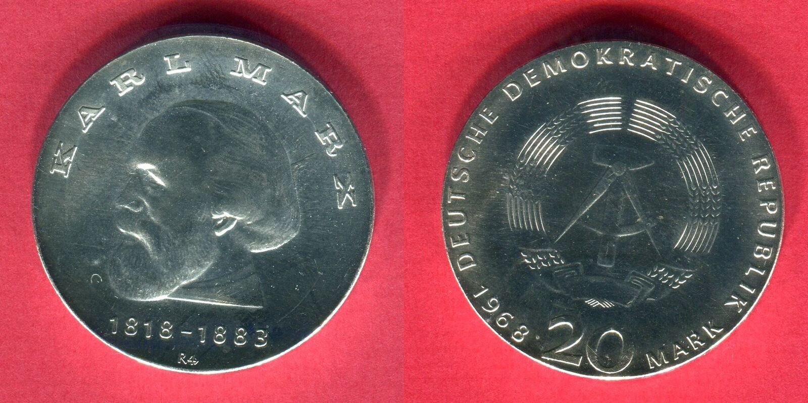 Deutsche Demokratische Republik 20 Mark Gedenkmünze 1968 Gedenkmuenze ...