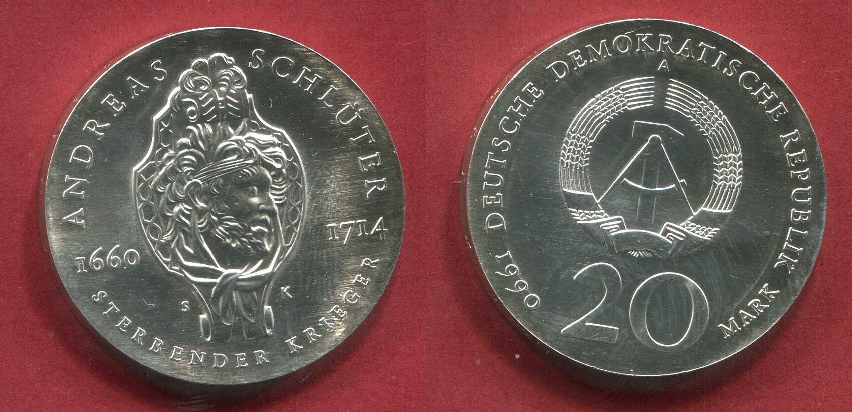 Deutsche Demokratische Republik 20 Mark Gedenkmuenze 1990 275. Todestag ...