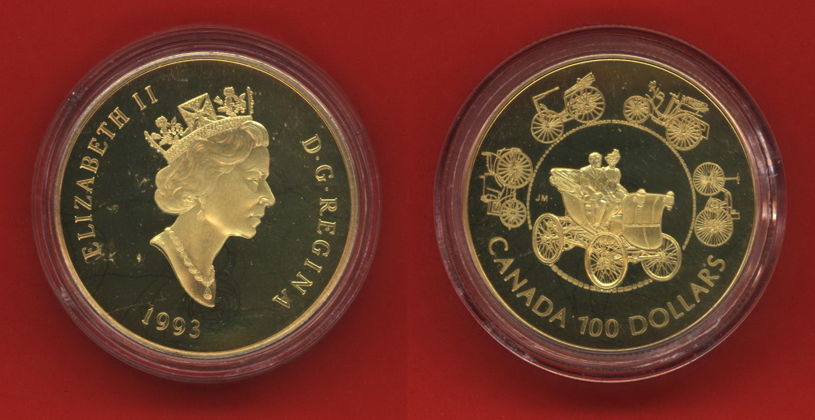 Kanada 100 Dollars Gold 1993 Das Automobil, Auto, The Car Proof box ...