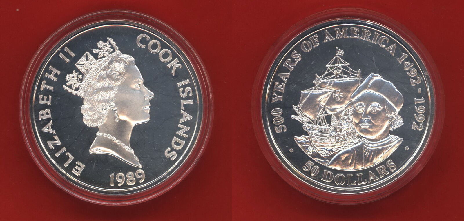 Cook Islands 50 Dollars / CID (Cook Islands Dollars) 1993 500 Years of ...