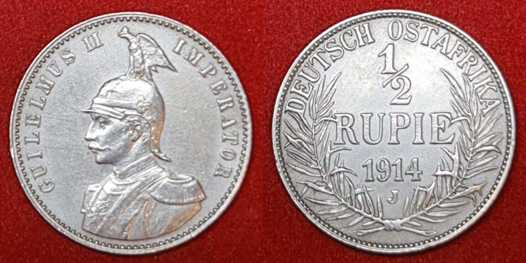 German East Africa DOA Deutsch Ostafrika 1/2 Rupie Rupee 1914 J Wilhelm ...