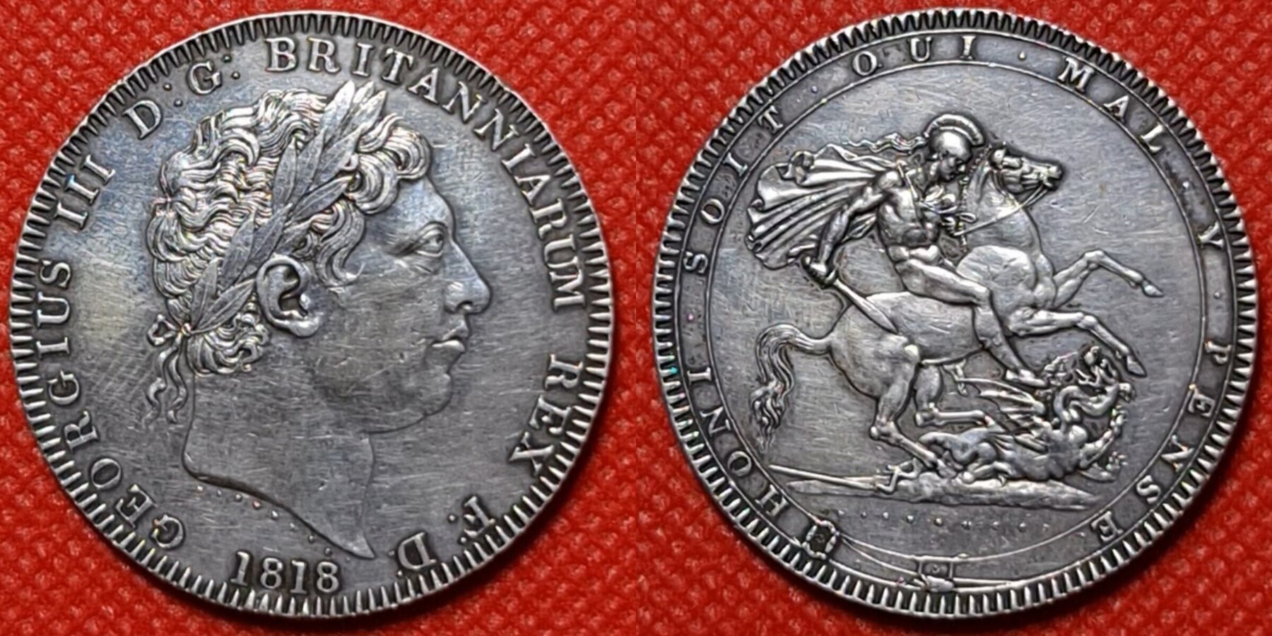 England Großbritannien Crown 1818 Georg III. LIX Überdurchschnittlich ...
