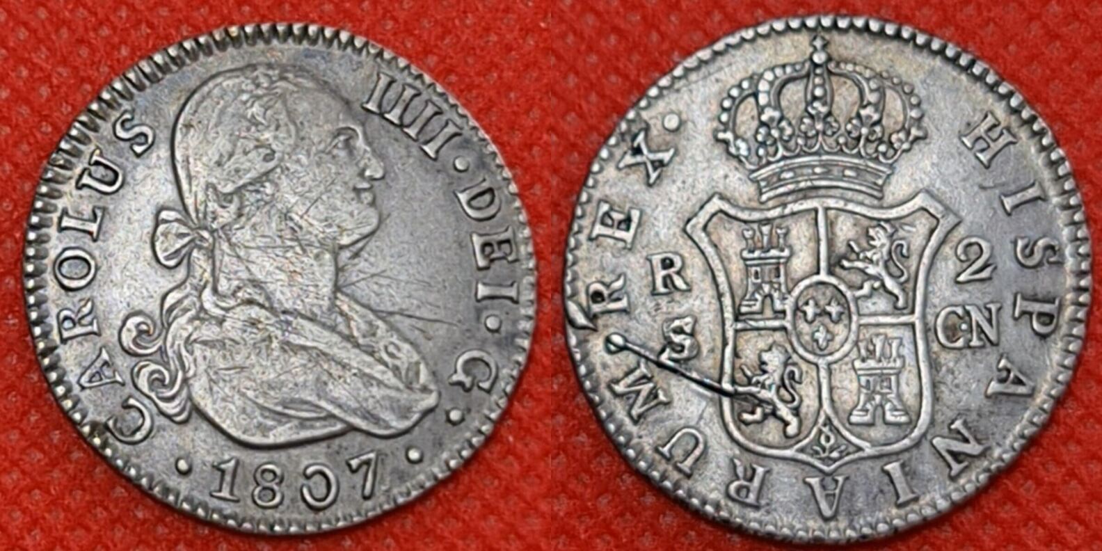 Spain Spanien 2 Reales 1807 S CN Sevilla Charles Carlos Karl IV. See ...