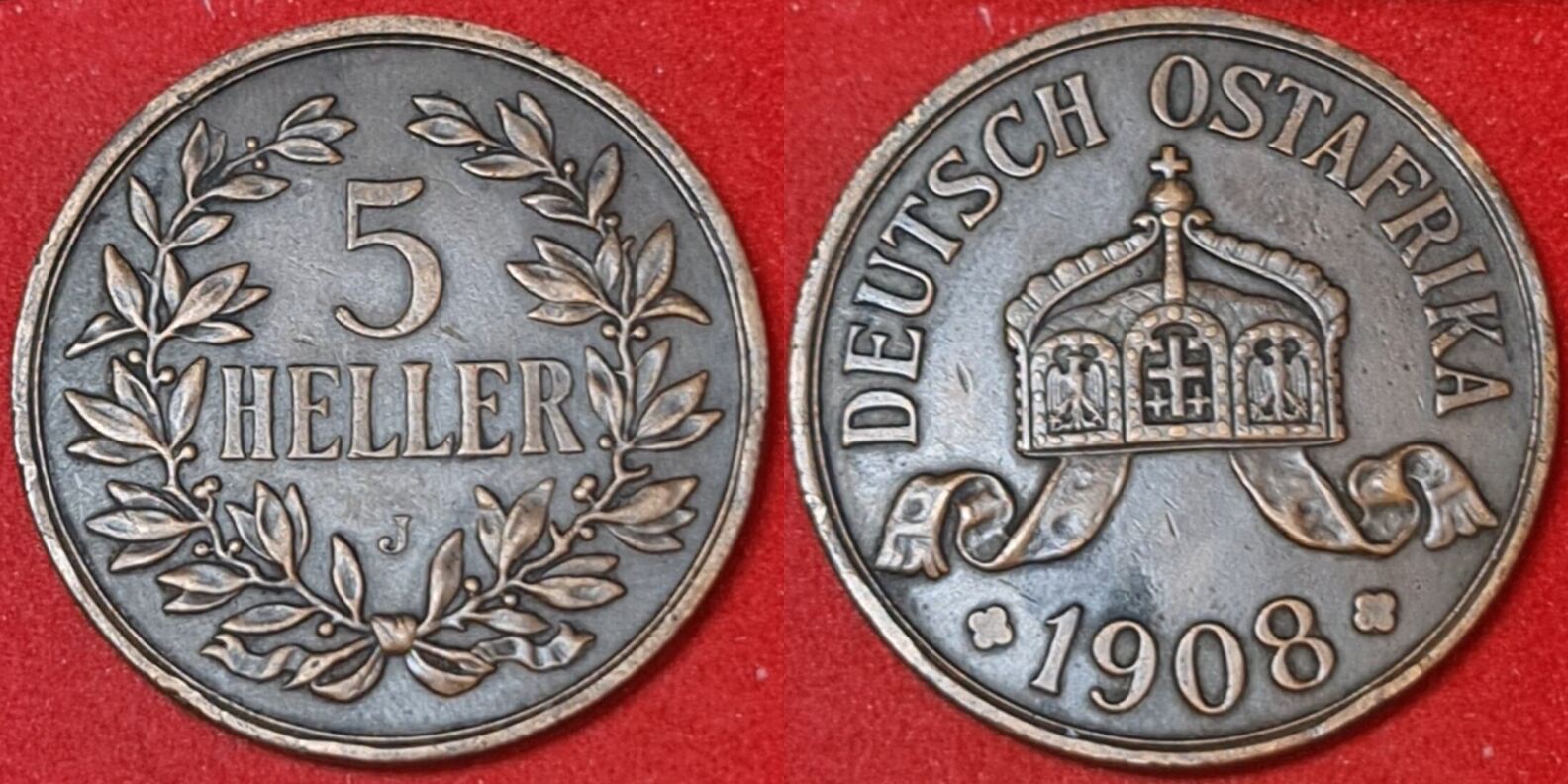 Deutsch Ostafrika German Colonial Money 5 Heller 1908 J Auswärtiges Amt Größte Deutsche ...