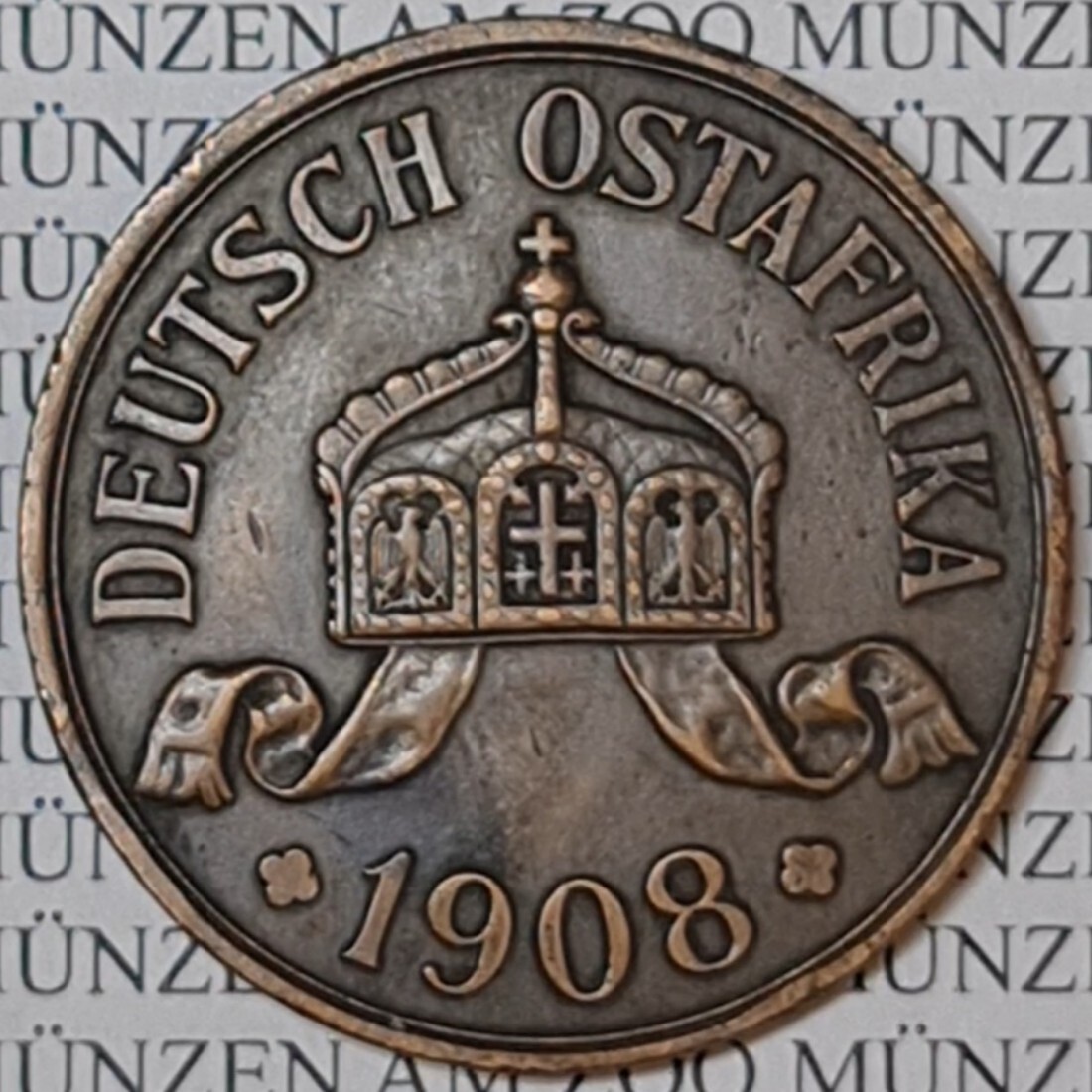 Deutsch Ostafrika German Colonial Money 5 Heller 1908 J Auswärtiges Amt ...