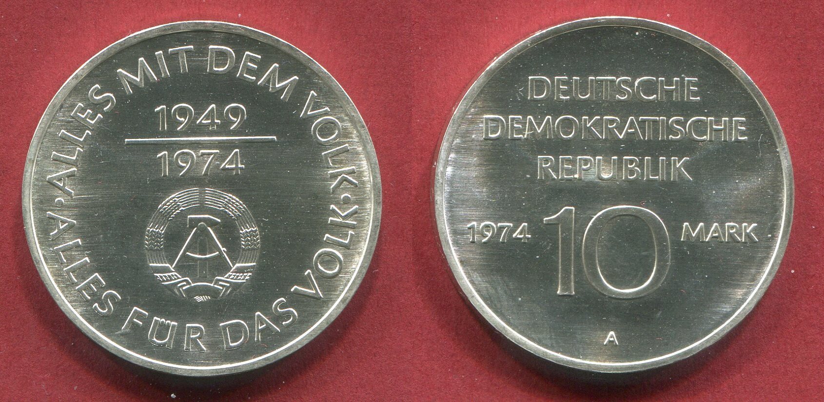 DDR GDR Eastern Germany 10 Mark Materialprobe Silber DDR 10 Mark Silber ...