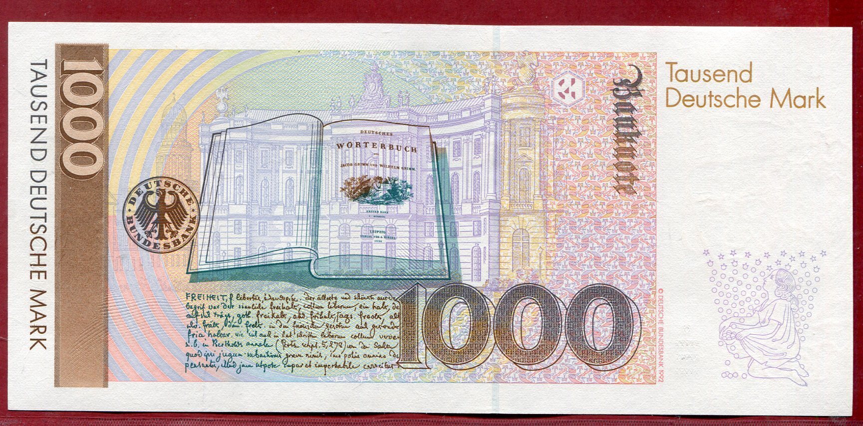 BRD, Deutsche Bundesbank 1000 DM Deutsche Mark 1991 Gebrüder Grimm ...