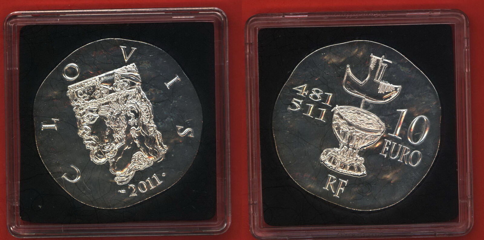 Frankreich 10 Euro Gedenkmünze 2011 König Chlodwig Proof with capsule ...