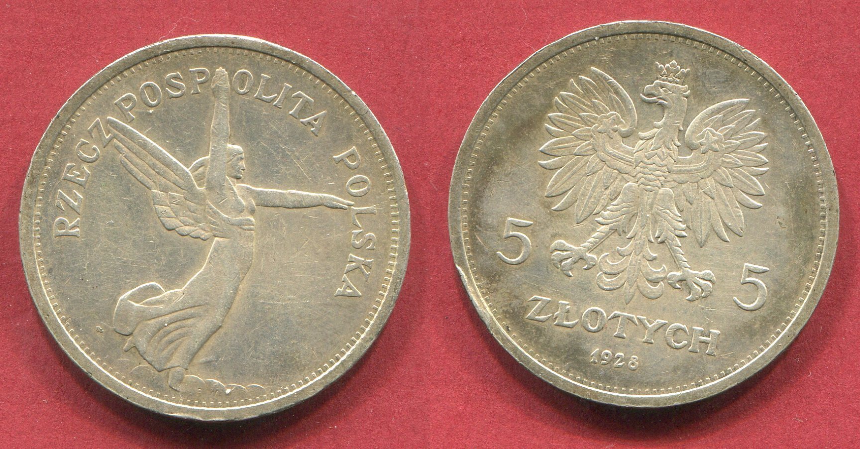 Polen 5 Zloty Zlotych 1928 Nike Good EF Min Scr Sm Edgenick Polen 5 Zloty Zlotych 1928 Nike Good EF Min Scr Sm Edgenick