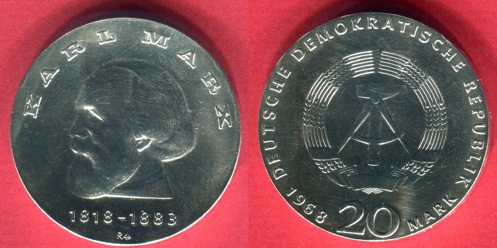 Deutsche Demokratische Republik 20 Mark Gedenkmünze 1968 Gedenkmuenze ...