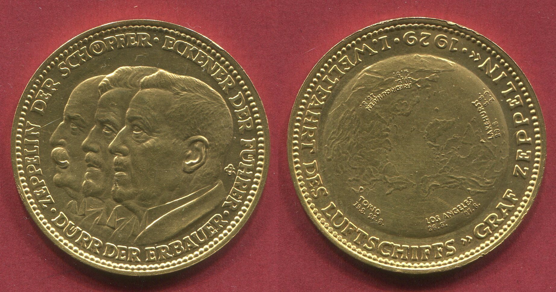 Deutschland Weimarer Republik Germany Medal Goldmedaille 1929 LZ 127 ...