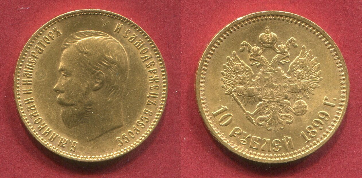 Russland Russia 10 Rubel Roubles 1899 Nikolaus II. Nicholas II. AG Edge ...