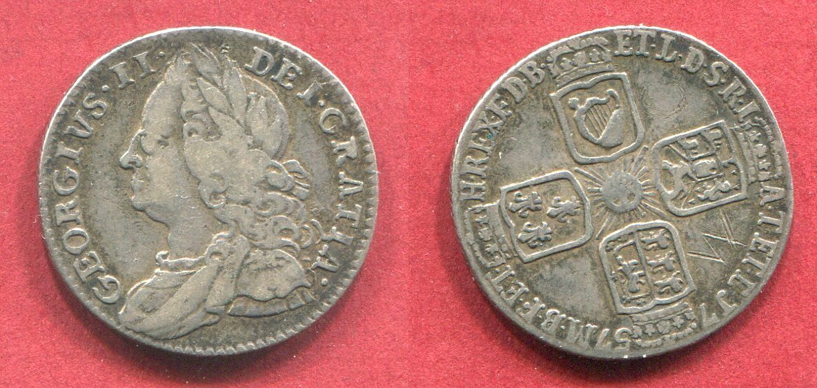 England 6 Pence Sixpence 1757 Georg George II. 1727 - 1760 f/vf ...