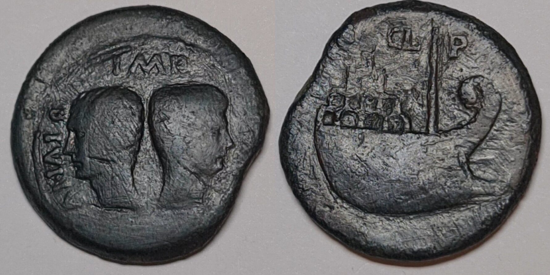 Römische Republik Dupondius ca. 36 v.Chr. Divus Julius Cäsar und ...