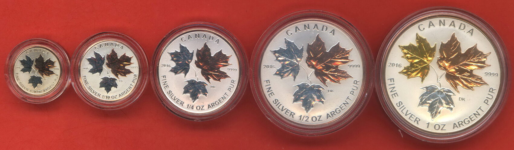 Kanada Canada 1, 2, 3, 4 und 5 Dollars 2016 Silber Maple Leaf ...