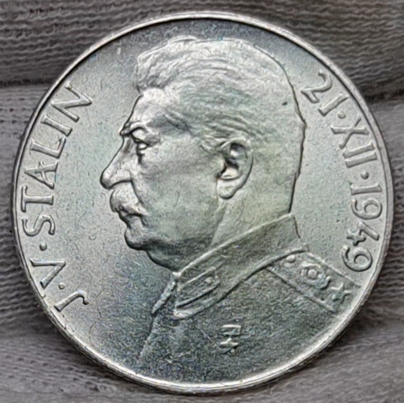 Czechoslovakia Tschechoslowakei 50 100 Korona kronen 1949 70. Birthday Geburtstag Stalin only ...