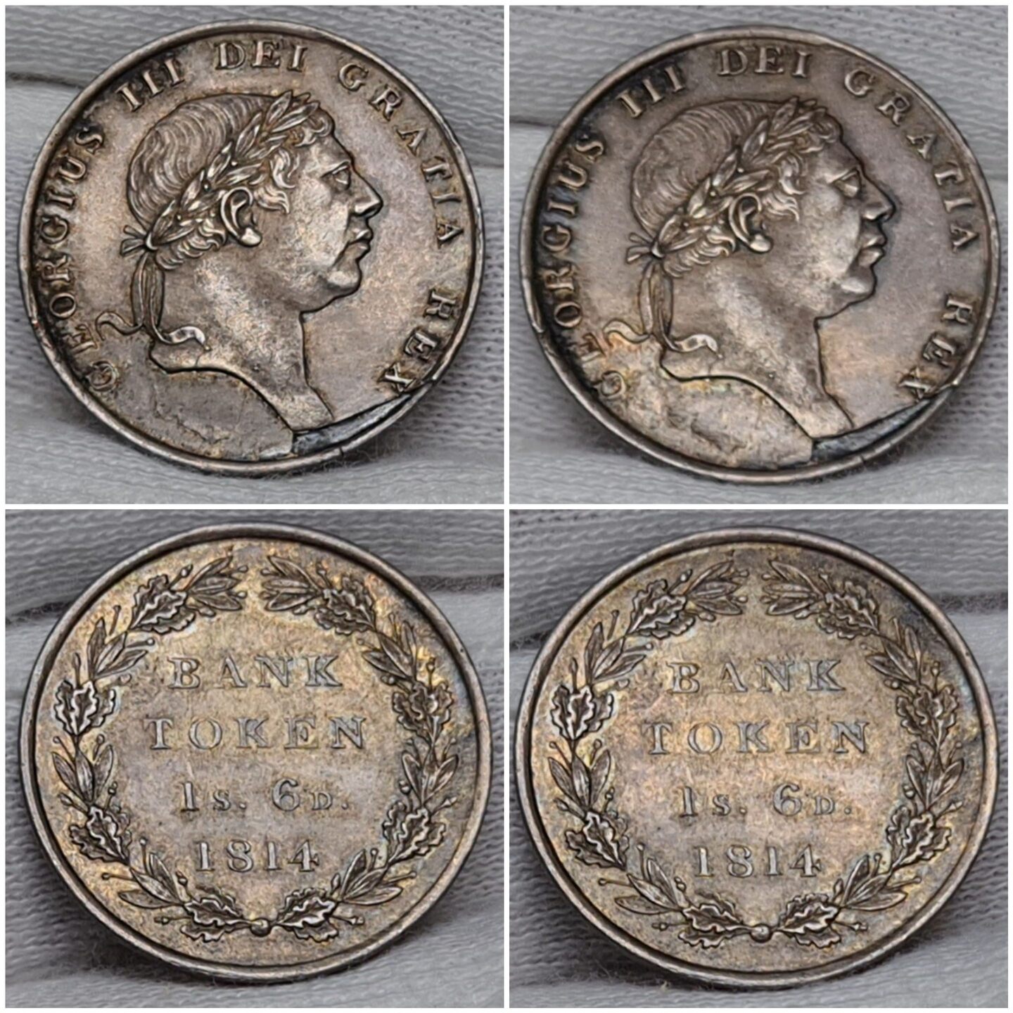 England Großbritannien 1 Shilling Six 6 Pence 18 Pence 1814 George III ...