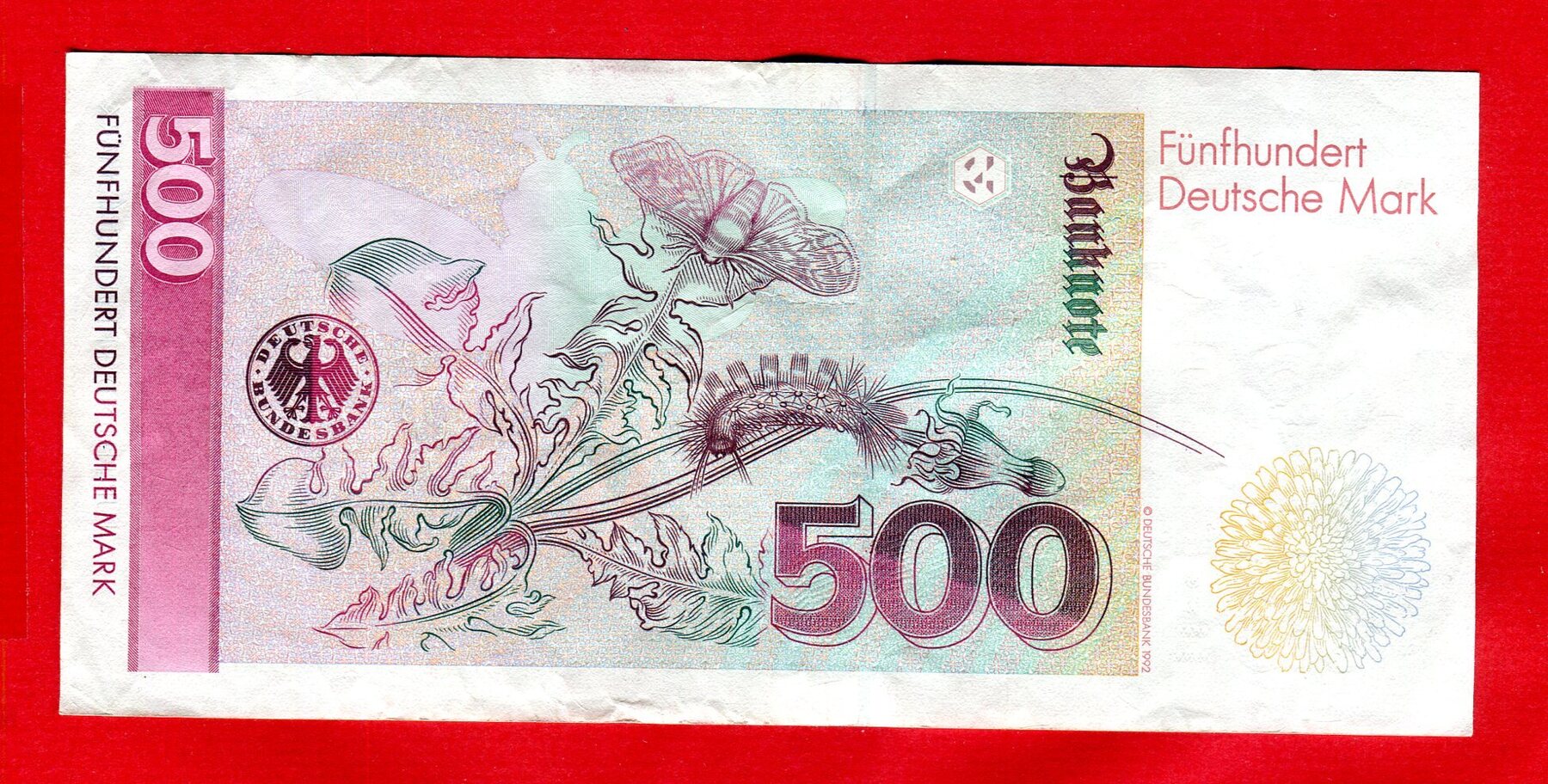 BRD Bundesrepublik Deutschland, FRG, Germany 500 DM 1991 Sybilla Merian ...