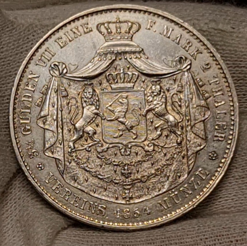 Hessen Darmstadt 2 Taler Doppeltaler 1854 Ludwig III. Großherzog 1848 ...