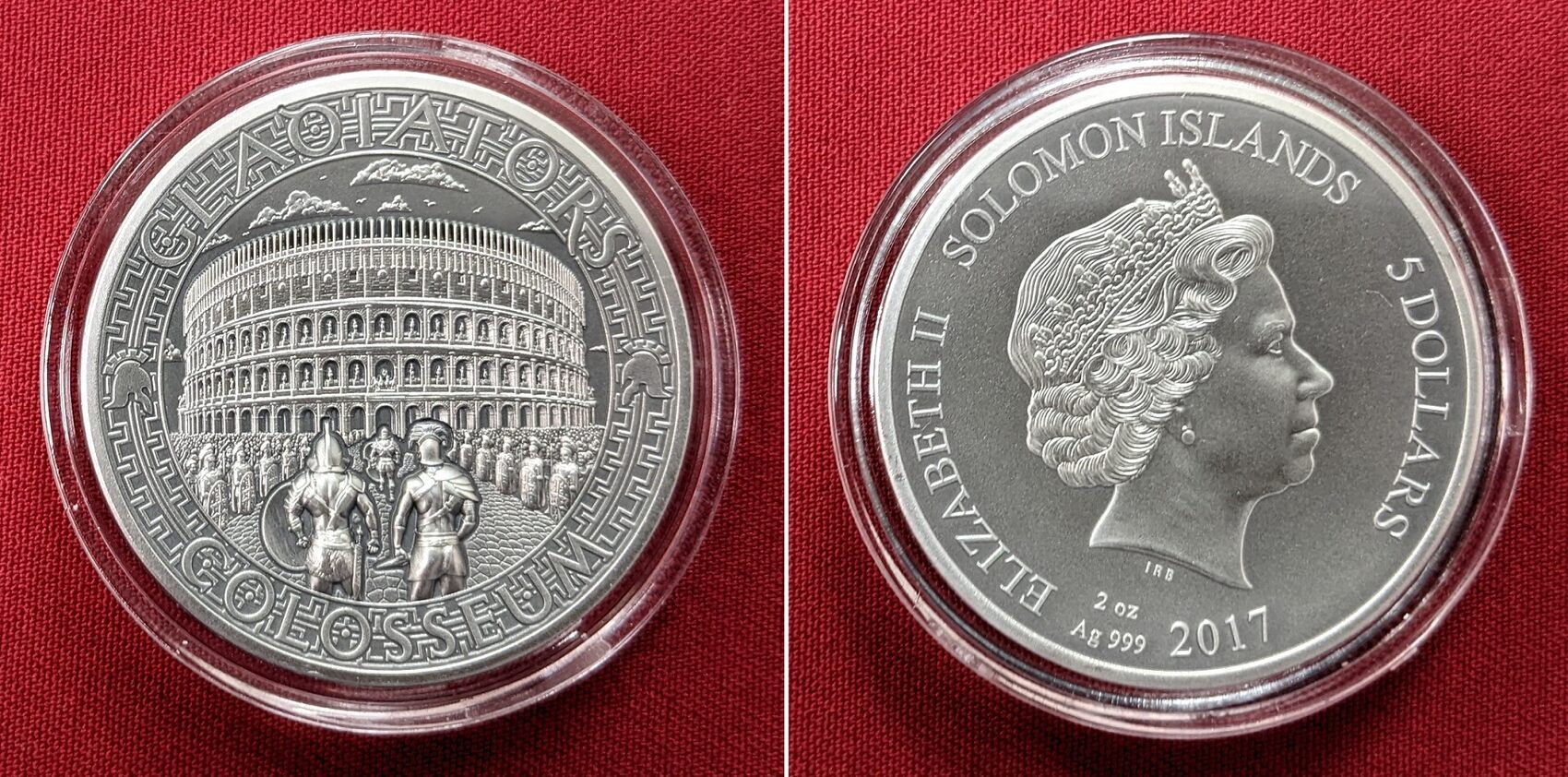 Salomonen, Solomon Islands 5 Dollar Silbermünze 2017 Gladiators - 2 OZ ...