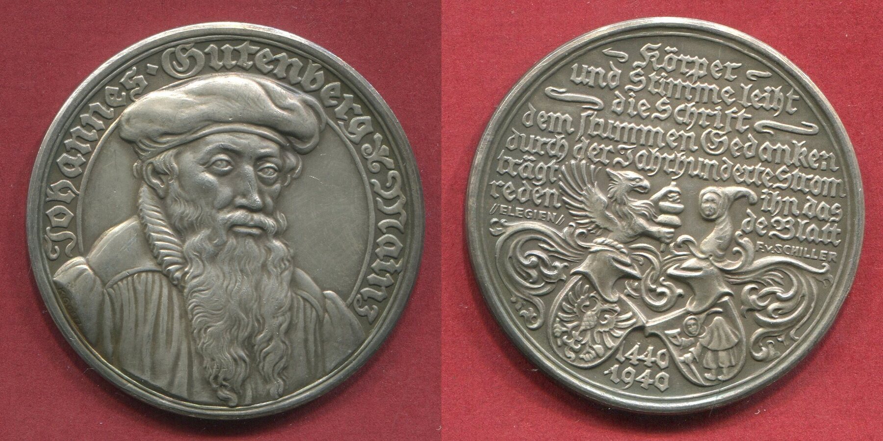 Deutschland Germany Karl Goetz Silbermedaille Silver Medal Johannes ...