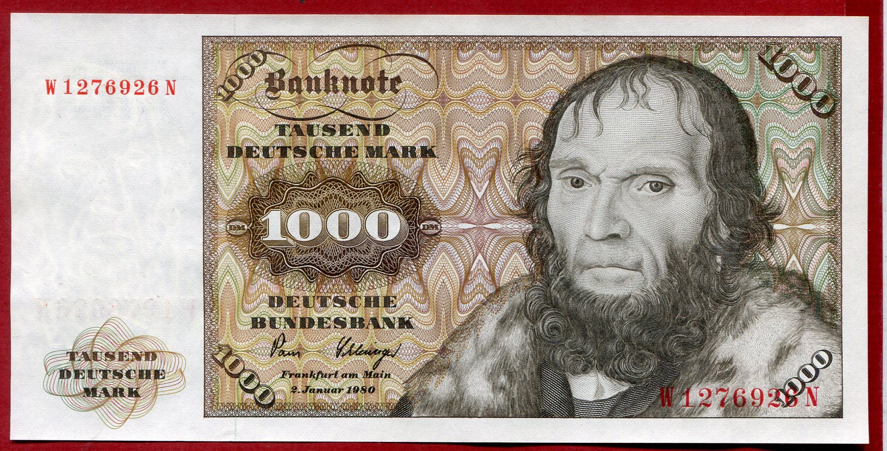 BRD, Deutsche Bundesbank 1000 DM Deutsche Mark 1980 Dom zu Limburg an ...