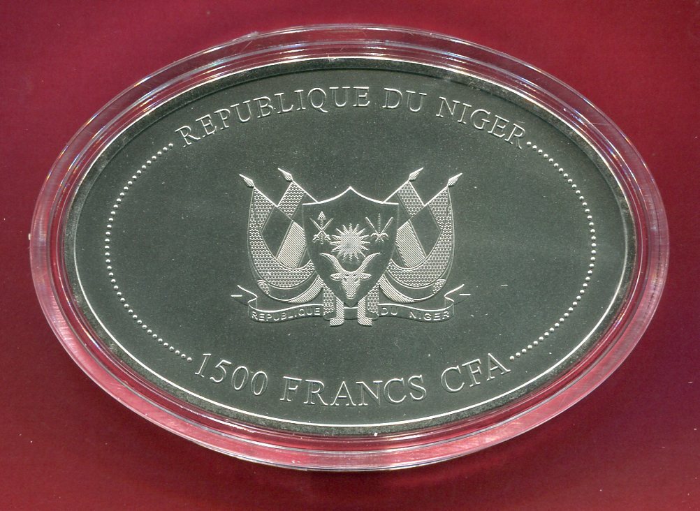 Niger 1500 Francs CFA Silbermünze m. Farbapplikation 2015 2 oz-Münze ...