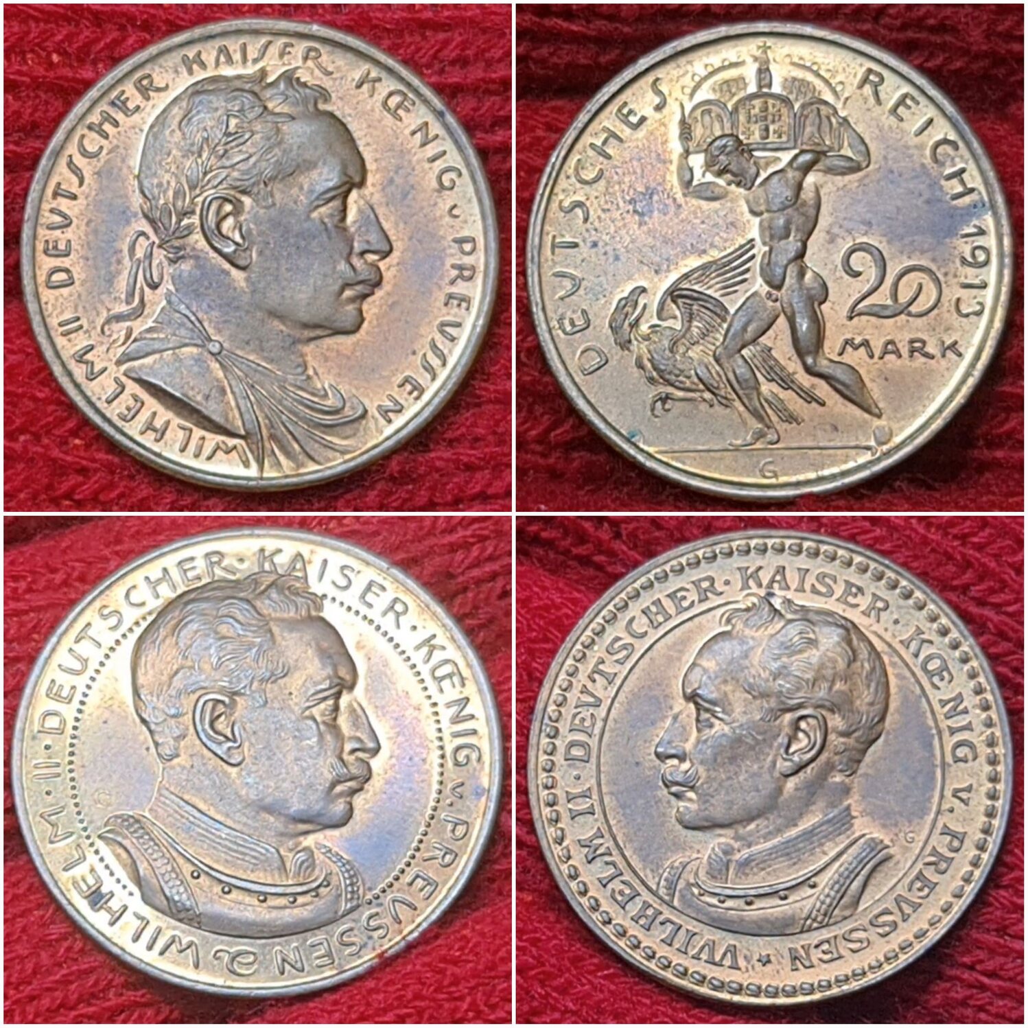 Germany Deutschland Karl Götz Proben Preußen 2, 3 und 20 Mark Proben ...