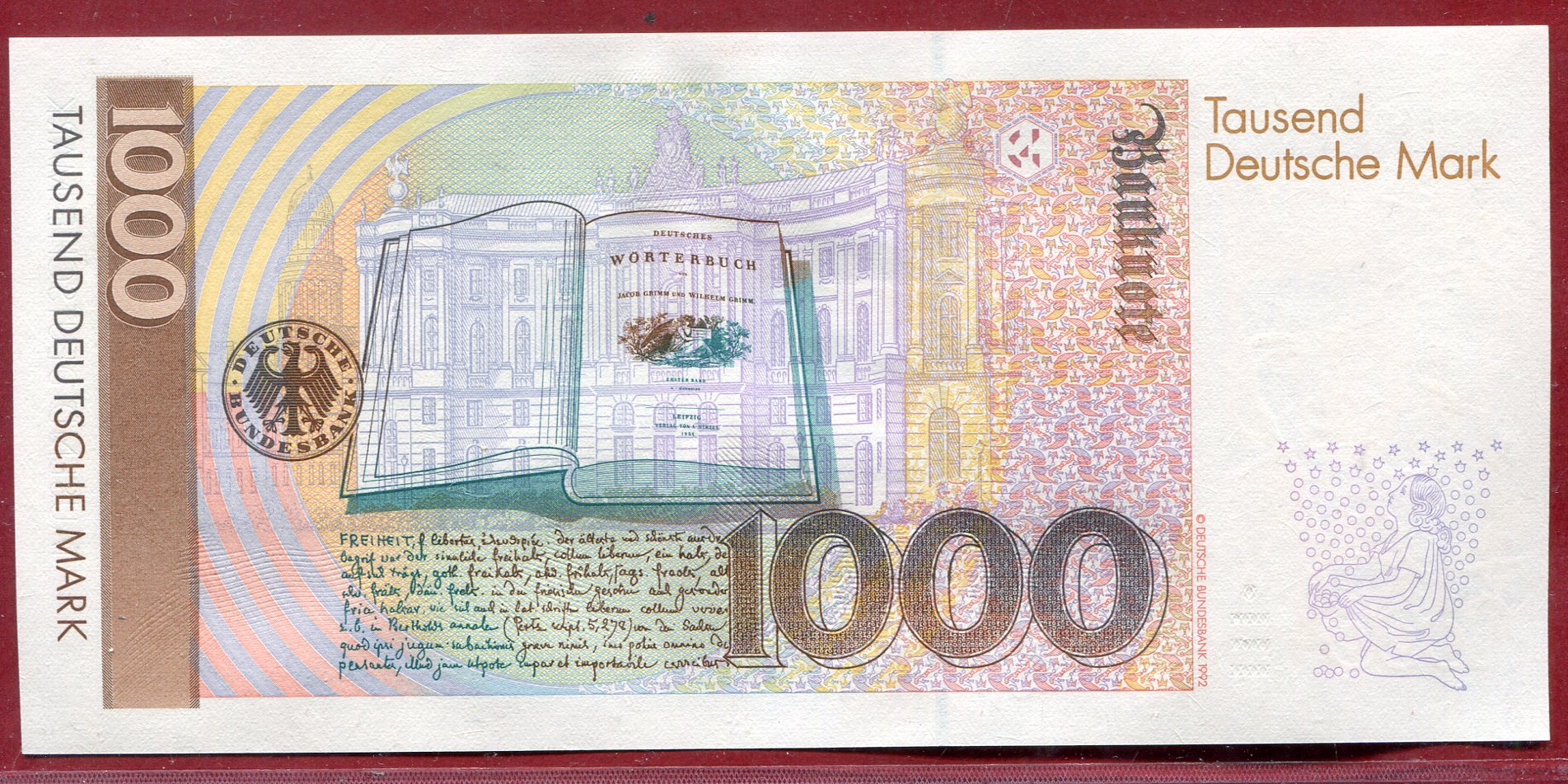 BRD Bundesrepublik Deutschland, FRG, Germany 1000 DM Banknote ...