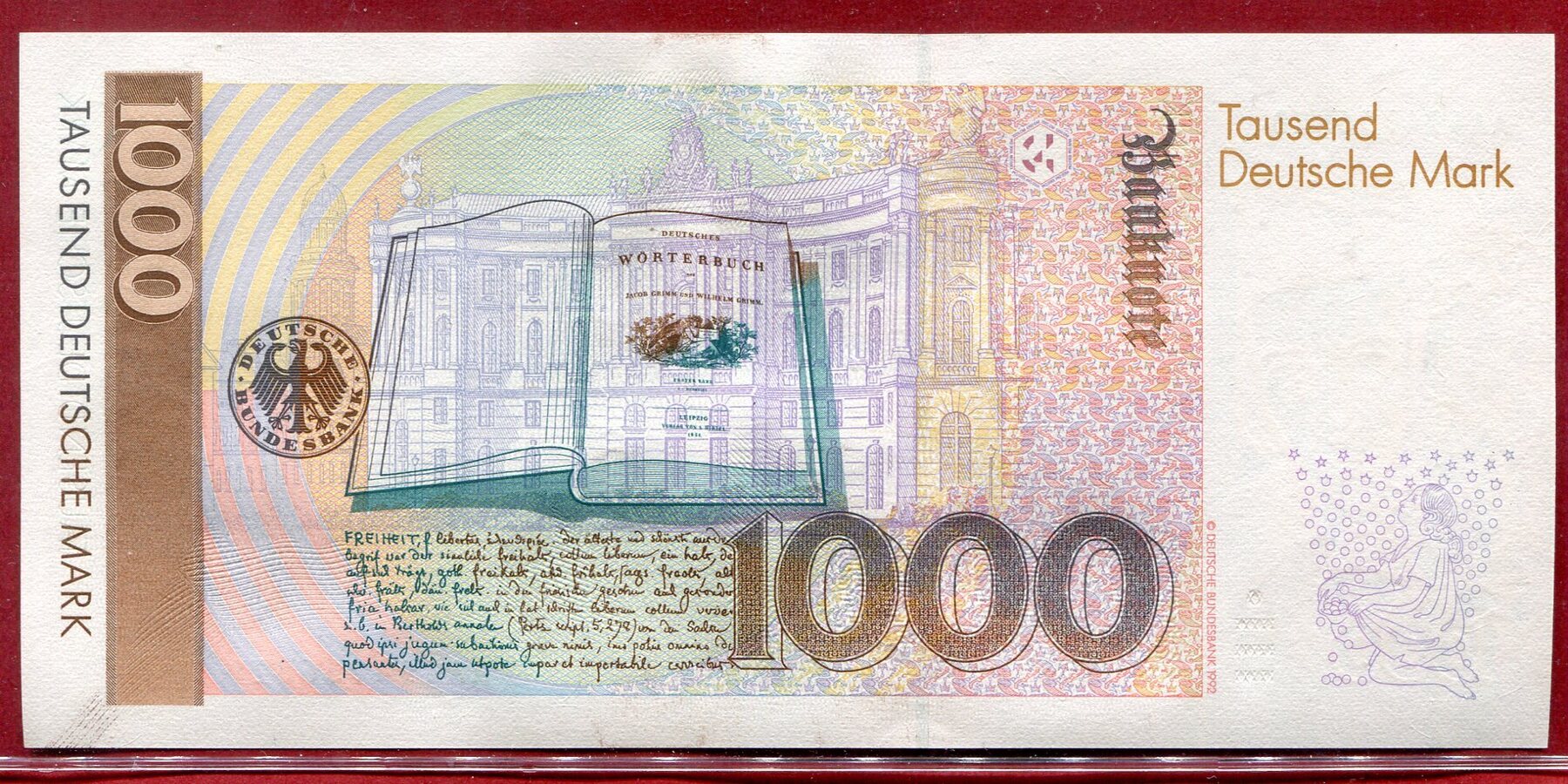 BRD Bundesrepublik Deutschland, FRG, Germany 1000 DM Banknote ...
