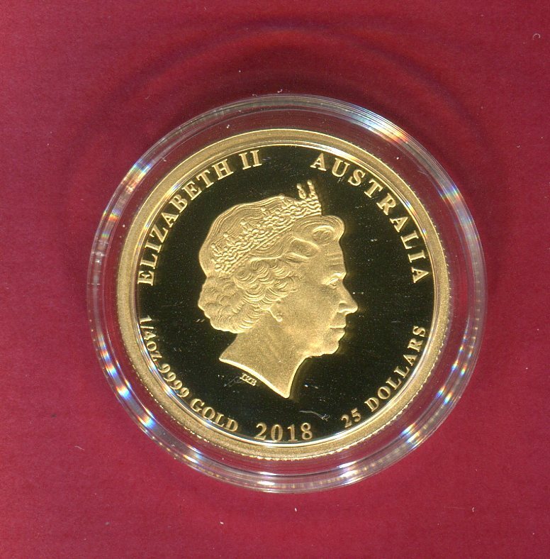 Australien 25 Dollar Goldmünze - 1/4 oz Gold Proof Coin 2018 The Anzac ...