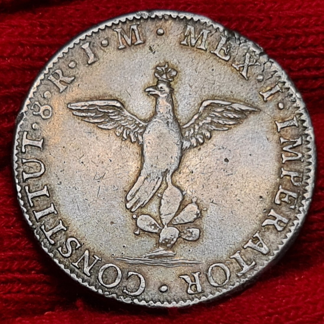 Mexico 8 Reales 1822 MO JM Augustin I Iturbide USA VF/Ef weakly stuck ...