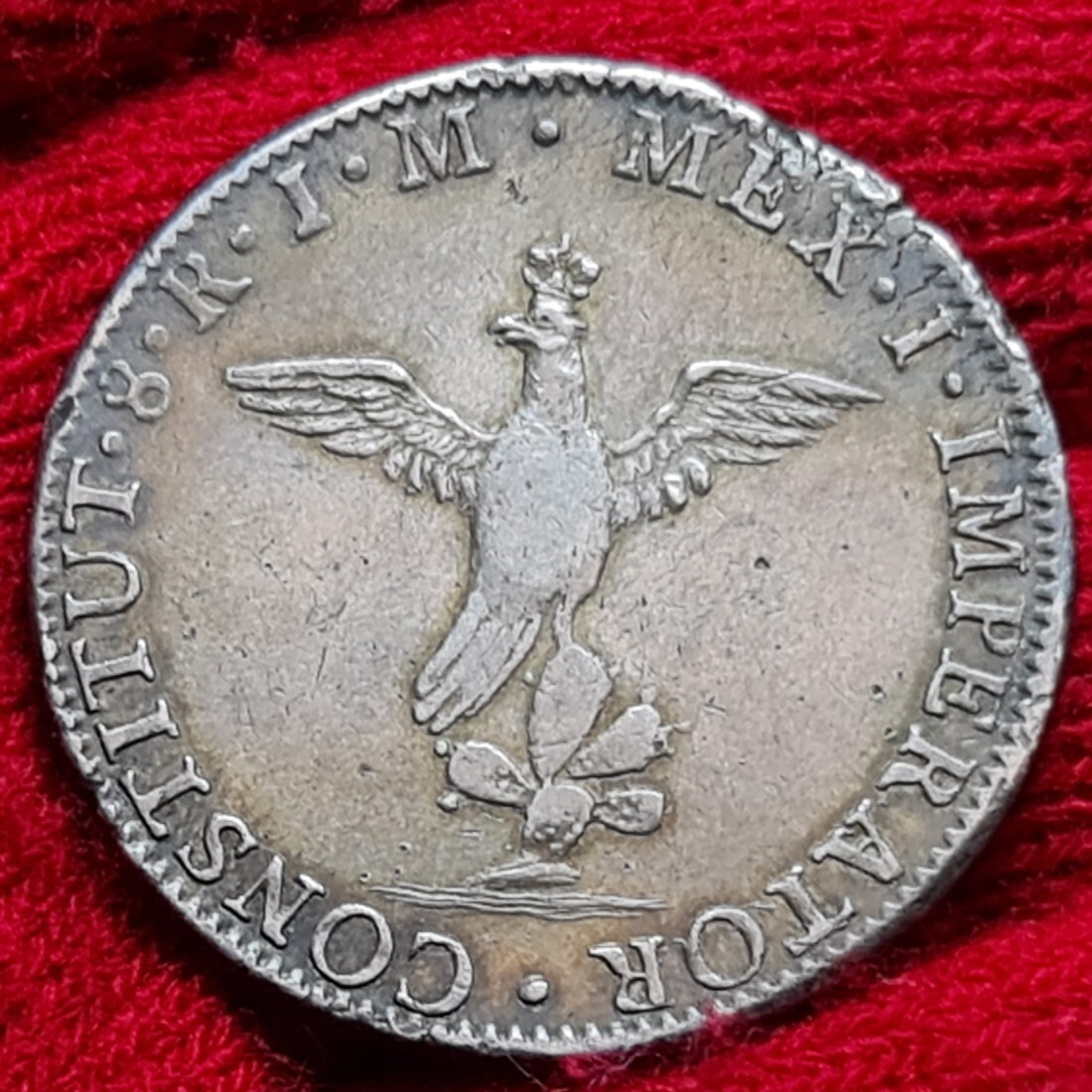 Mexico 8 Reales 1822 MO JM Augustin I Iturbide USA VF/Ef weakly stuck ...