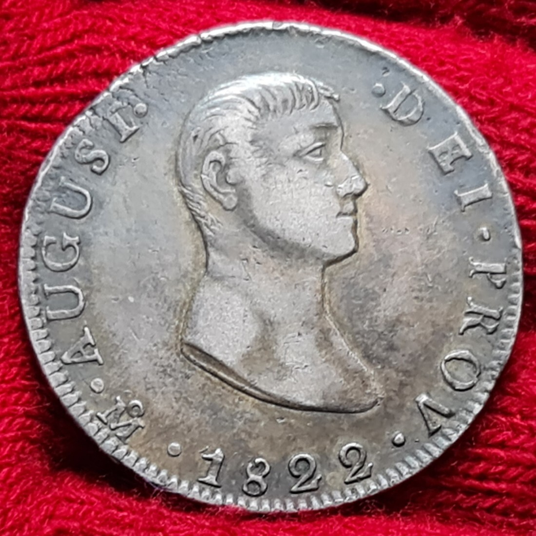 Mexico 8 Reales 1822 MO JM Augustin I Iturbide USA VF/Ef weakly stuck ...