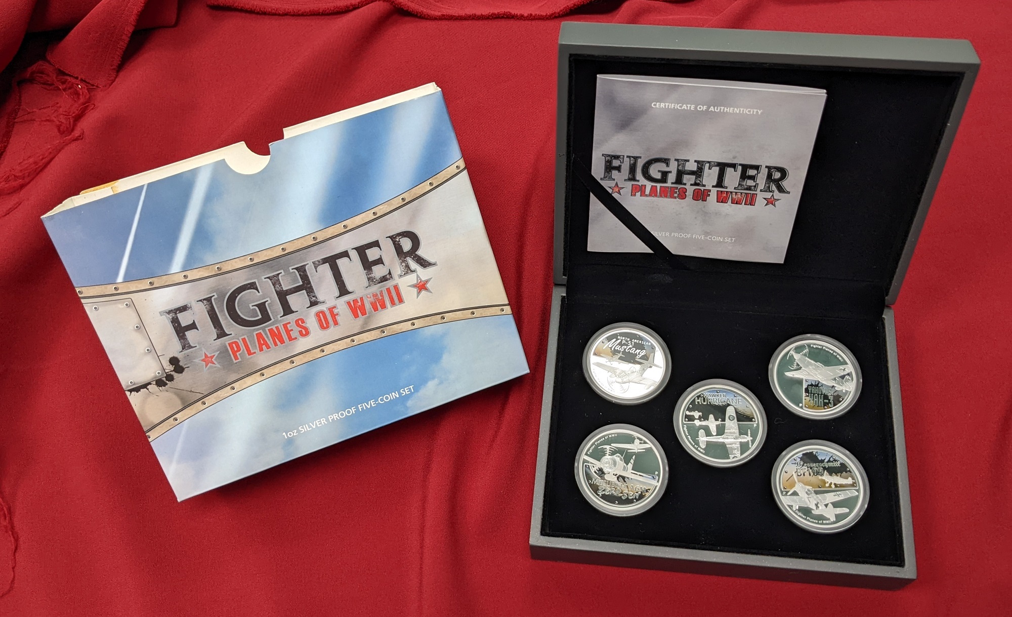 Tuvalu 5 x 1 Dollar - 1 oz Silver Proof Five-Coin Set 2008 Fighter ...