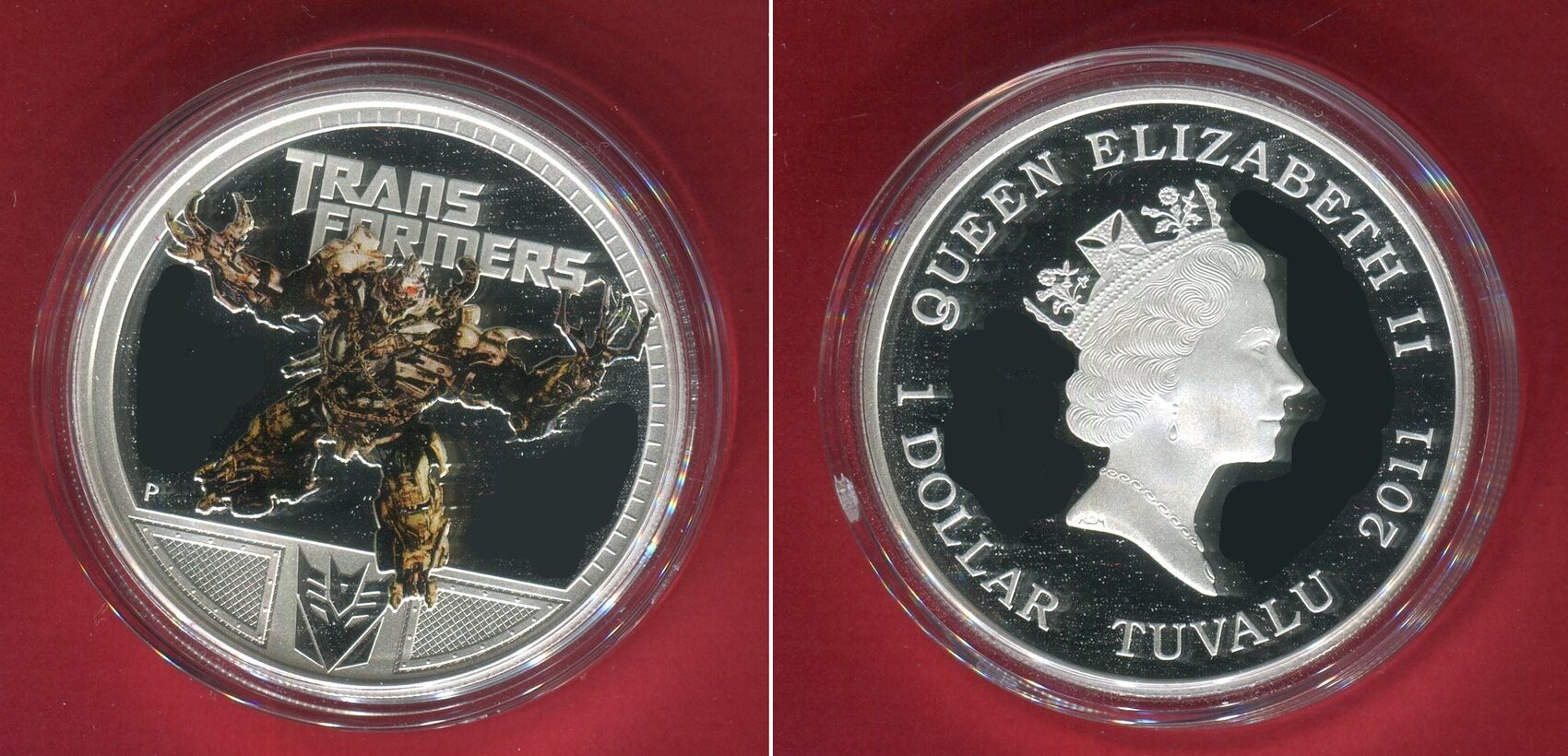 Tuvalu 1 Dollar - 1 oz Proof Silver Coin 2011 Transformers - Megatron ...