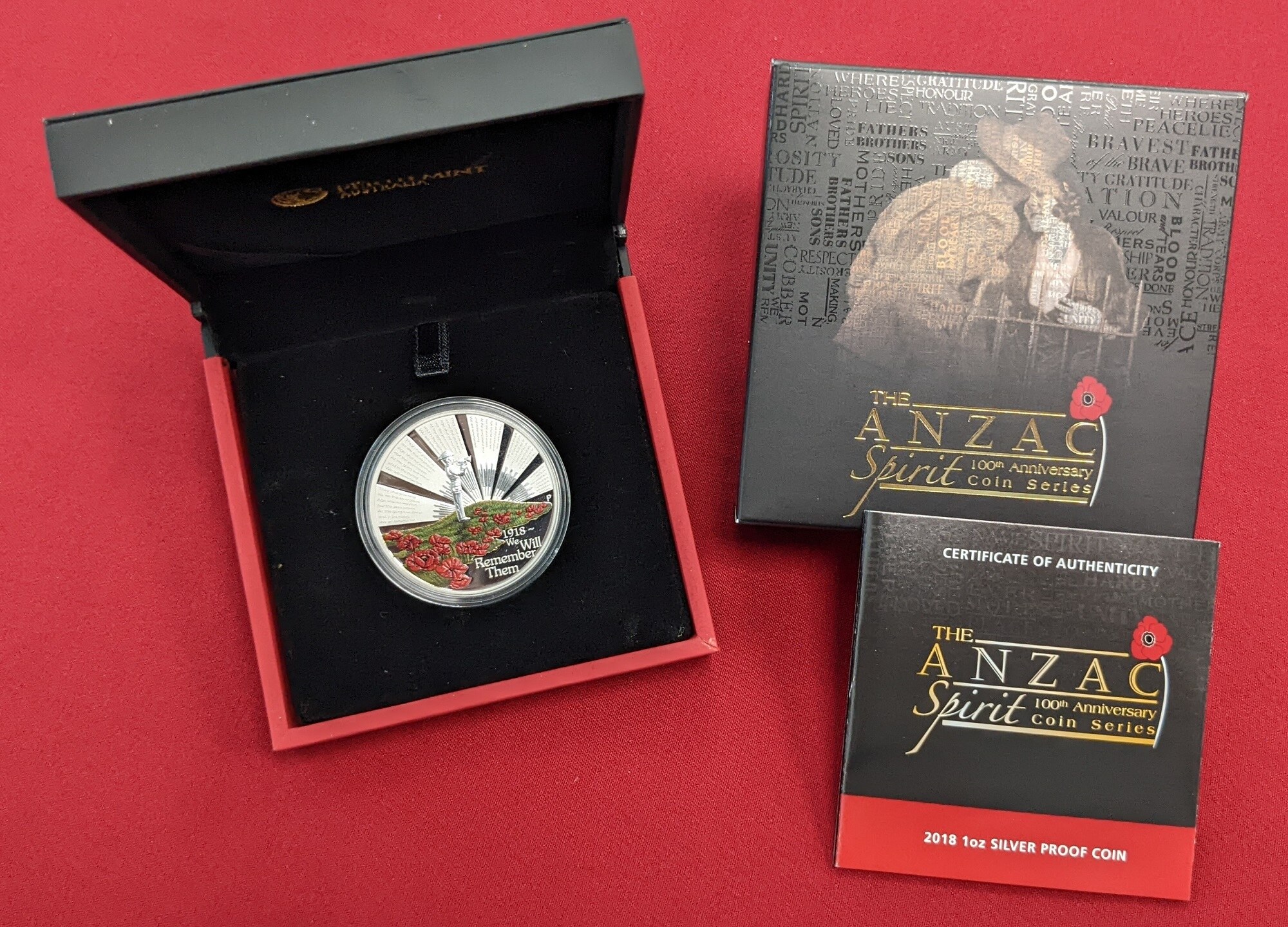 Australien 1 Dollar Silbermünze - 1 oz Silver Proof Coin 2018 The ANZAC ...