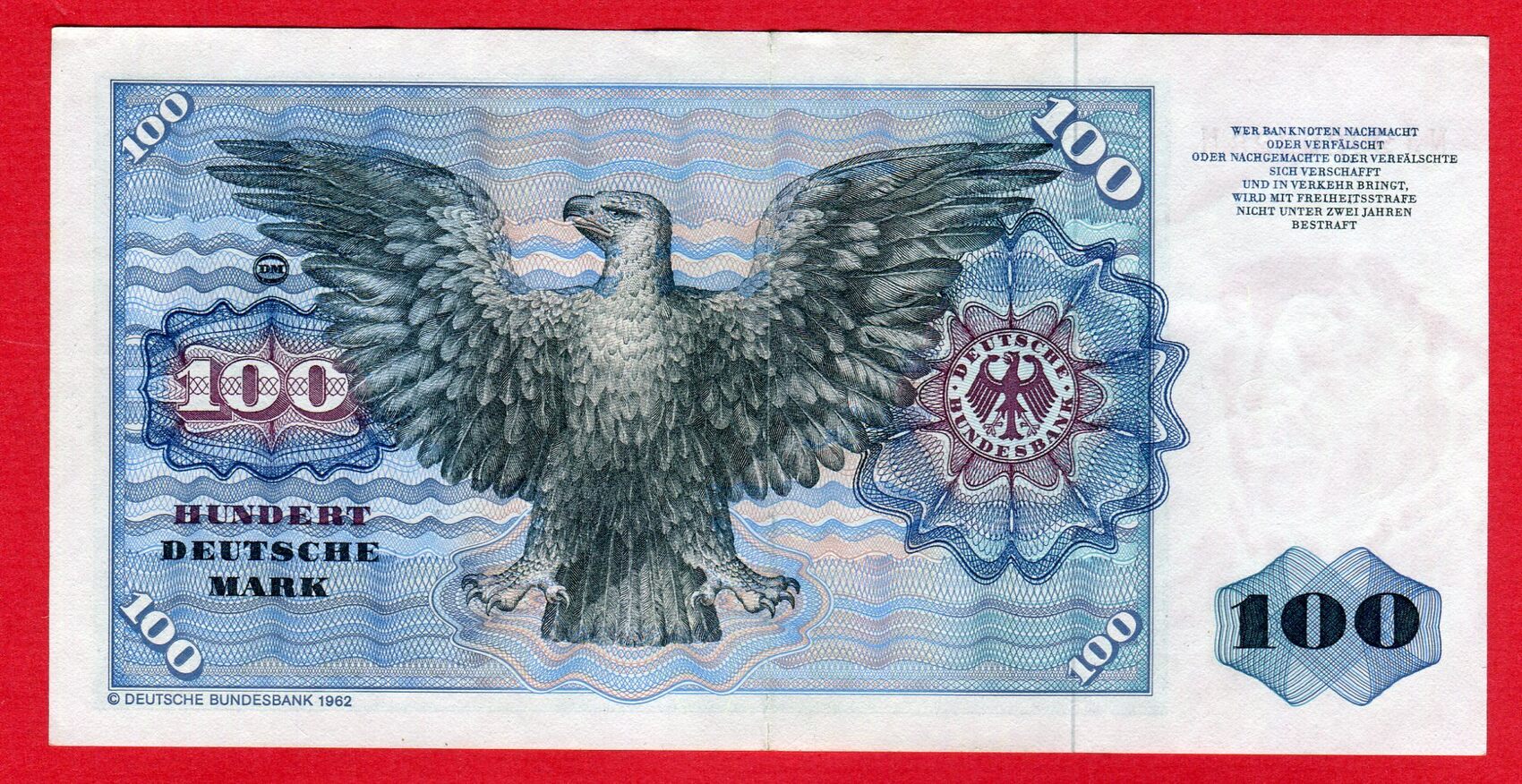 BRD, Deutsche Bundesbank 100 DM Deutsche Mark 1980 Banknote NJ ... M II ...