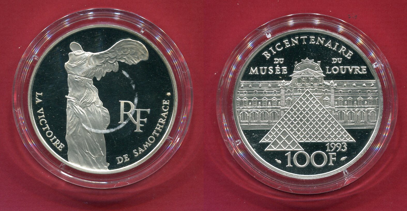 Frankreich 100 Francs Silbermünze 1993 Trésors du Louvre proof in ...