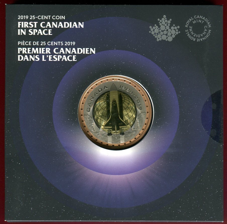 Kanada 25 Cents Coin 2019 First Canadian in Space, Marc Garneau, 35 ...