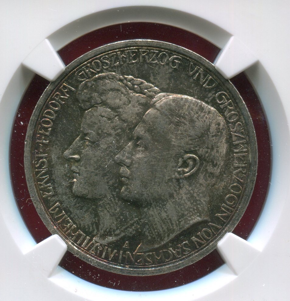 GERMANY Sachsen-Weimar-Eisenach 3 Mark Silbergedenkmünze 1910 A ...