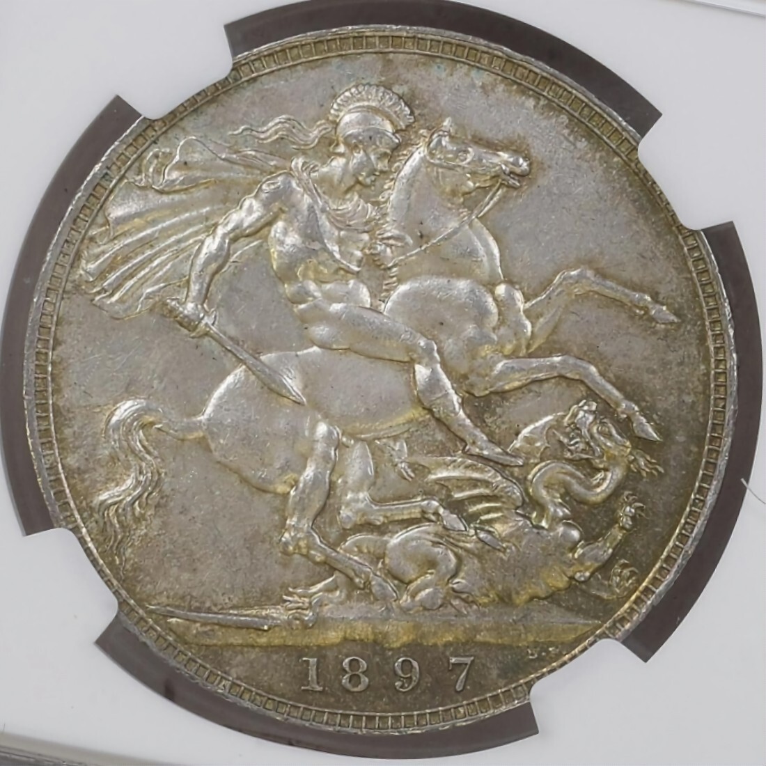 Großbritannien England Great Britain UK 1 Crown Silbermünze 1897 LXI Queen Victoria 1837 - 1901 ...