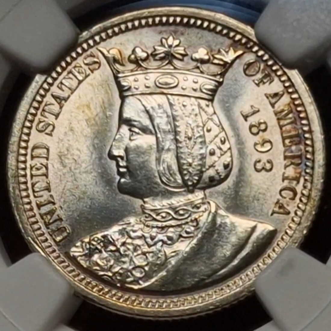 USA 25 Cent Quarter 1893 Isabella NGC UNC Details | MA-Shops