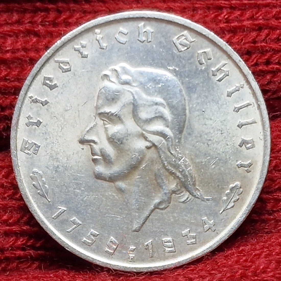 III. Reich 5 Reichsmark Silber 1934 F 175. Geburtstag von Schiller USA ...