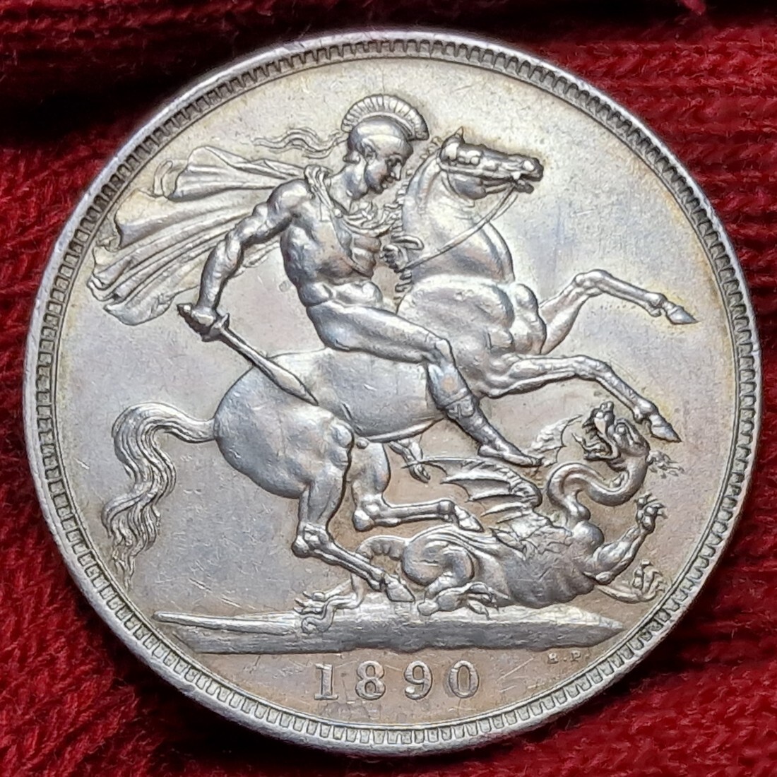 England Großbritannien UK 1 Crown Silber 1890 Queen Victoria Jubilee ...