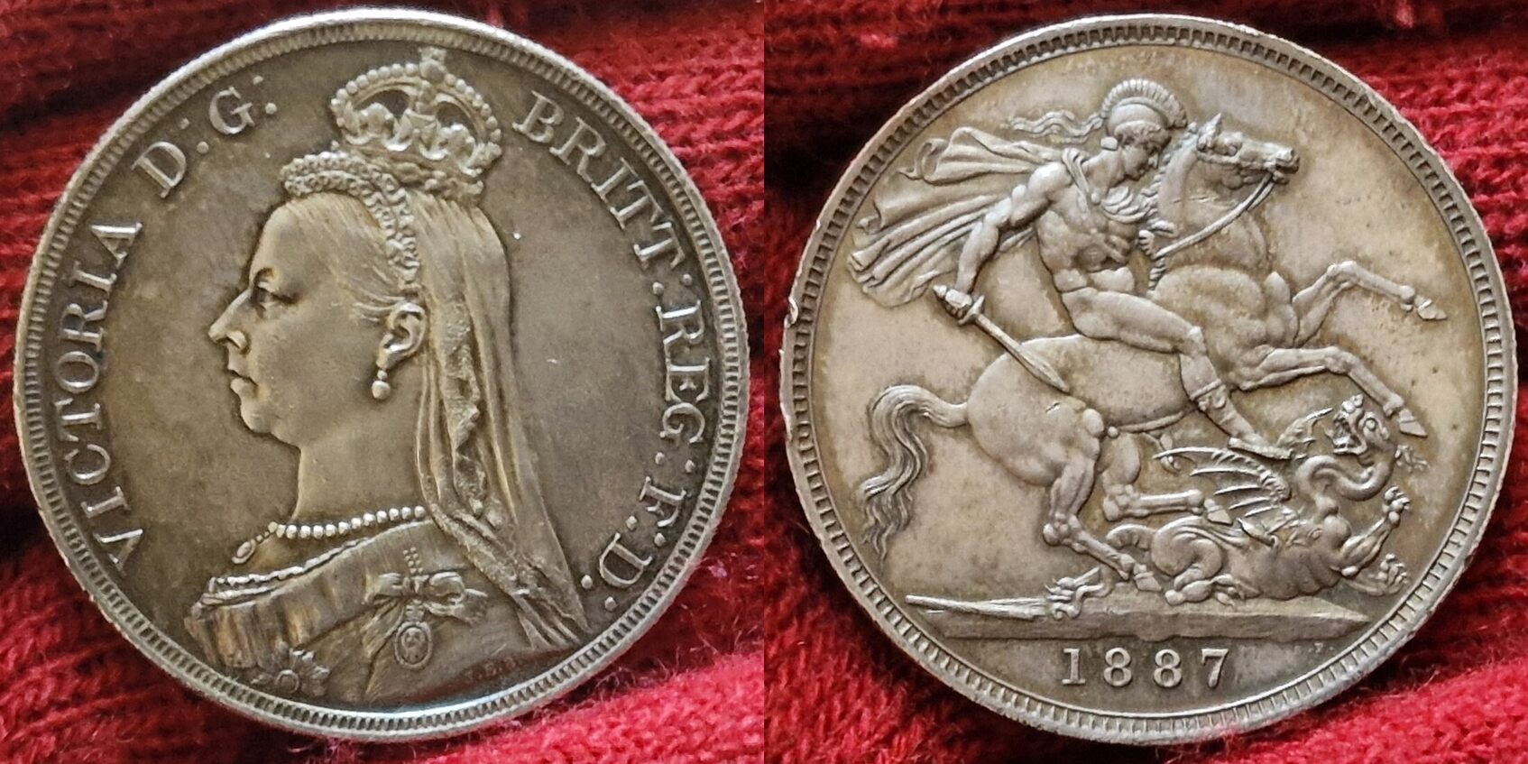 England Großbritannien United Kingdom 1 Crown 5 Shilling 1887 Queen ...