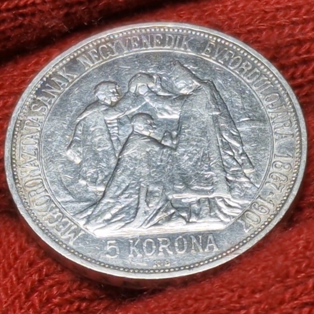 Ungarn K u.K Monarchie Österreich 5 Koruna Kronen 1907 Franz Joseph I. Krönung König von Ungarn ...