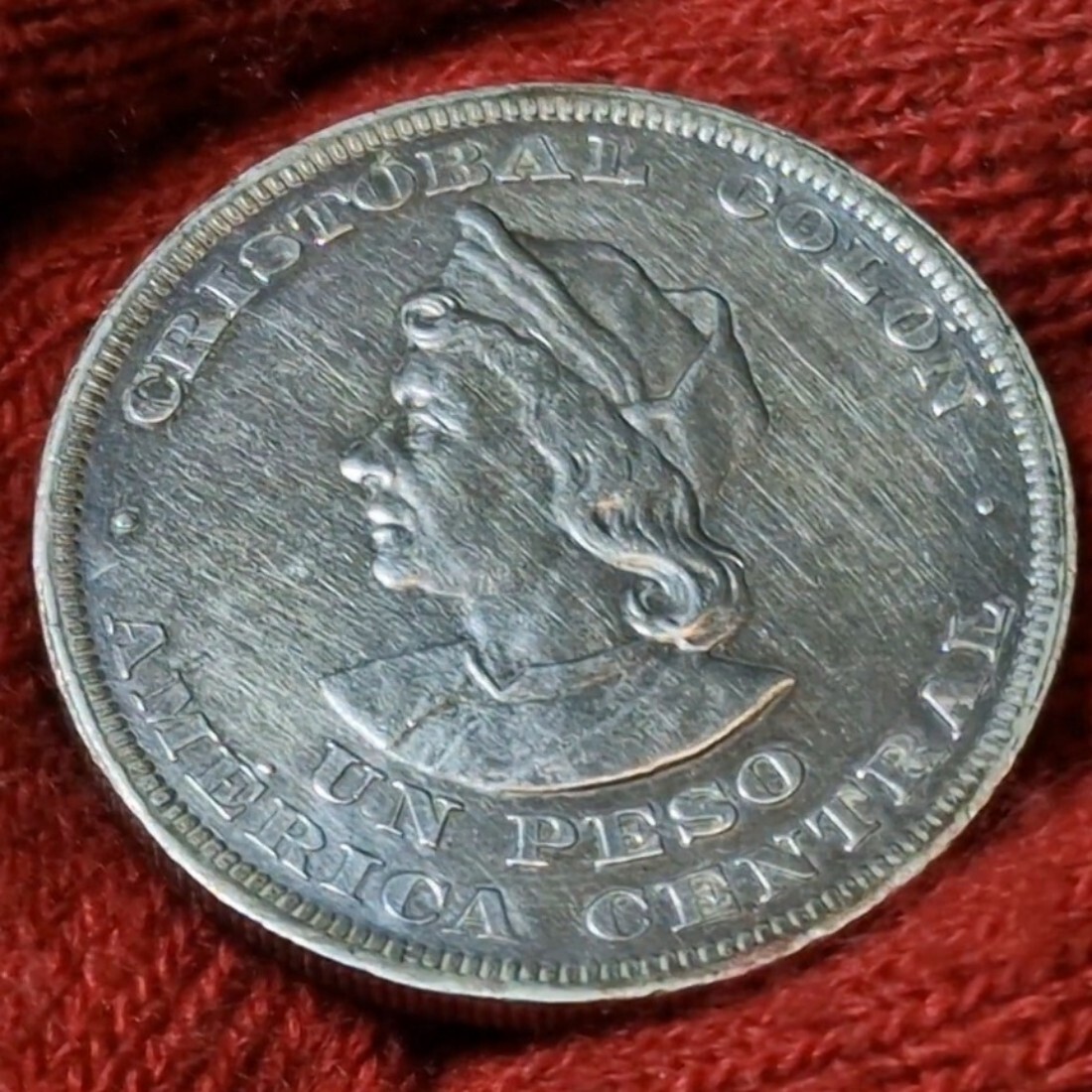 El Salvador America Central 1 Peso 1893 Cristobal Colon Kolumbus EF min ...