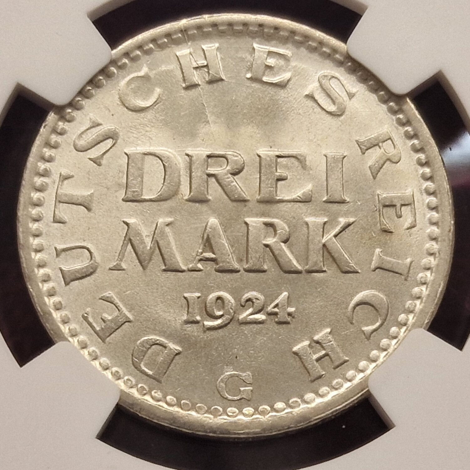 Deutschland Weimarer Republik Germany 3 Mark 1924 G Drei ausgeschrieben Kursmünze Better ...